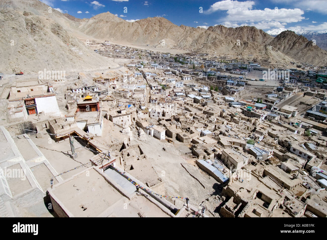 view over the historic center of Leh Indus valley Ladakh Jammu and ...