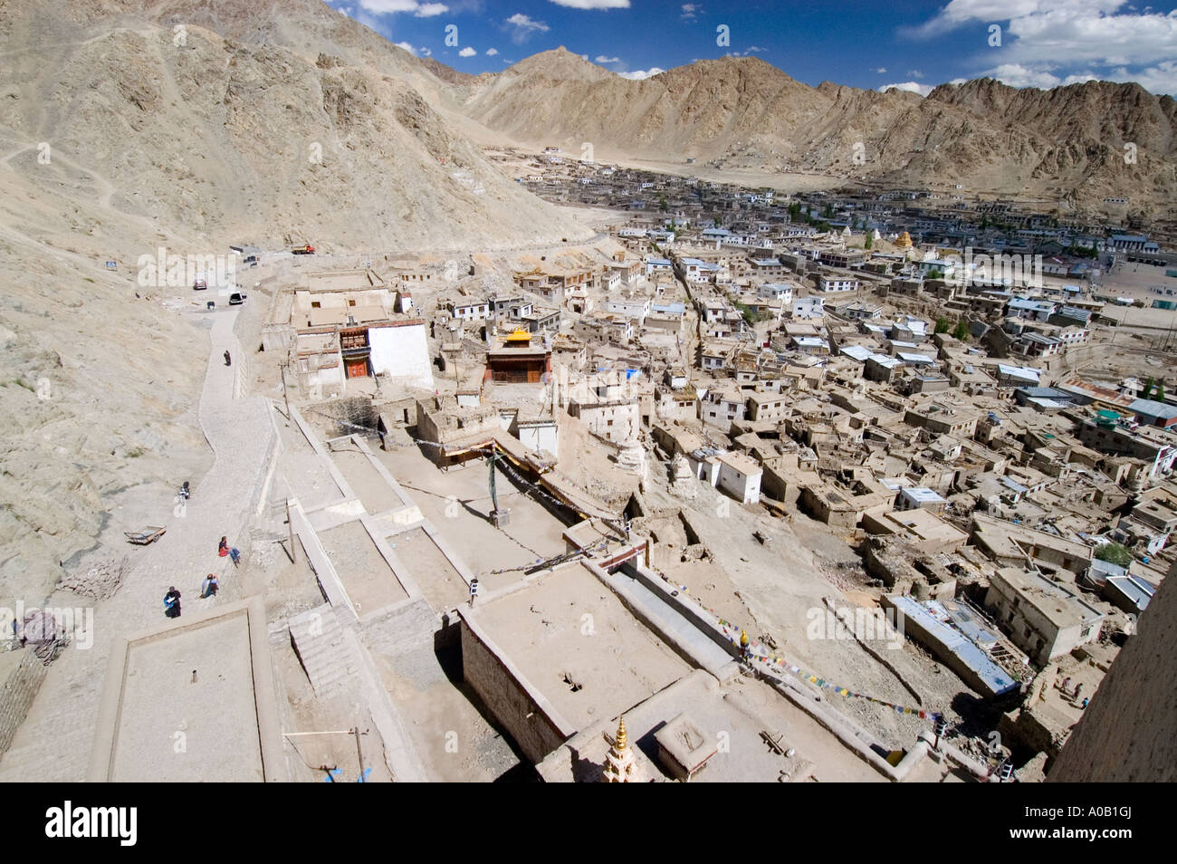 view over the historic center of Leh Indus valley Ladakh Jammu and ...