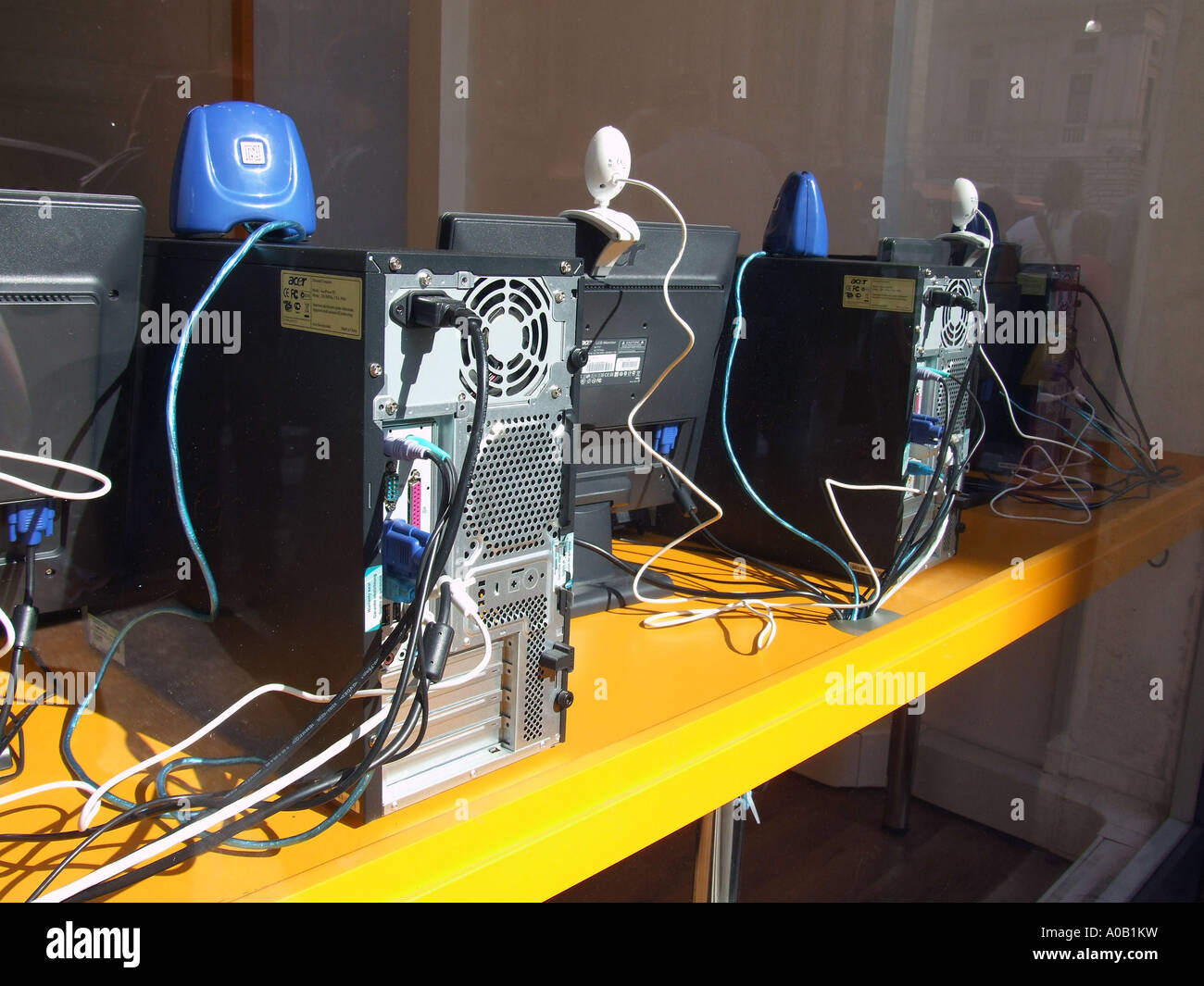 pc at internet point Stock Photo - Alamy