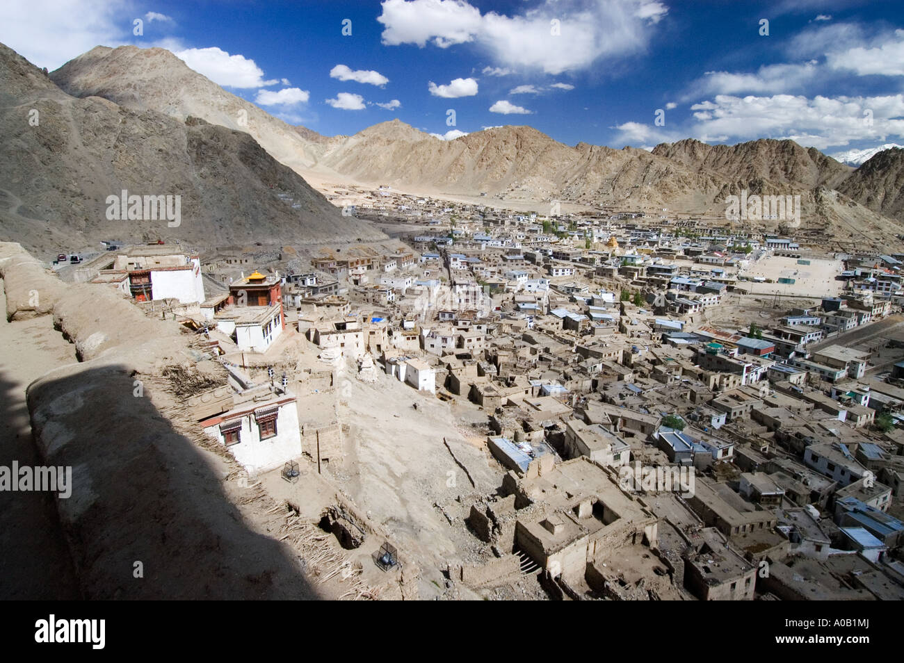 view over the historic center of Leh Indus valley Ladakh Jammu and ...