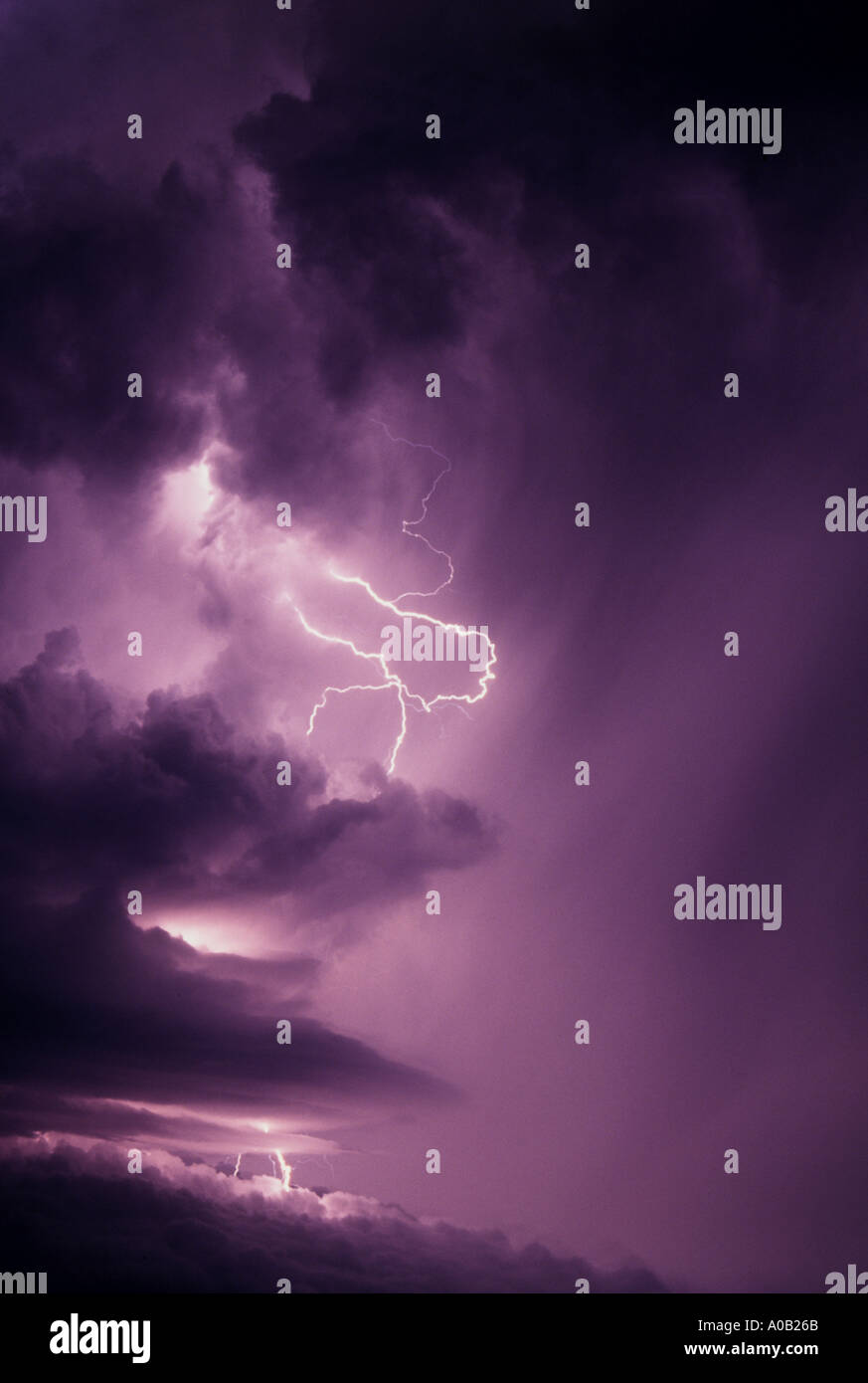 Lightning in a thunderhead on the south Texas prairie Stock Photo - Alamy
