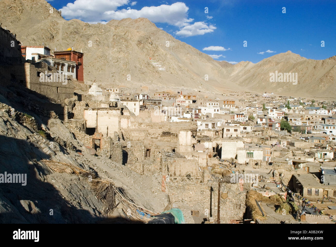 view over the historic center of Leh Indus valley Ladakh Jammu and ...