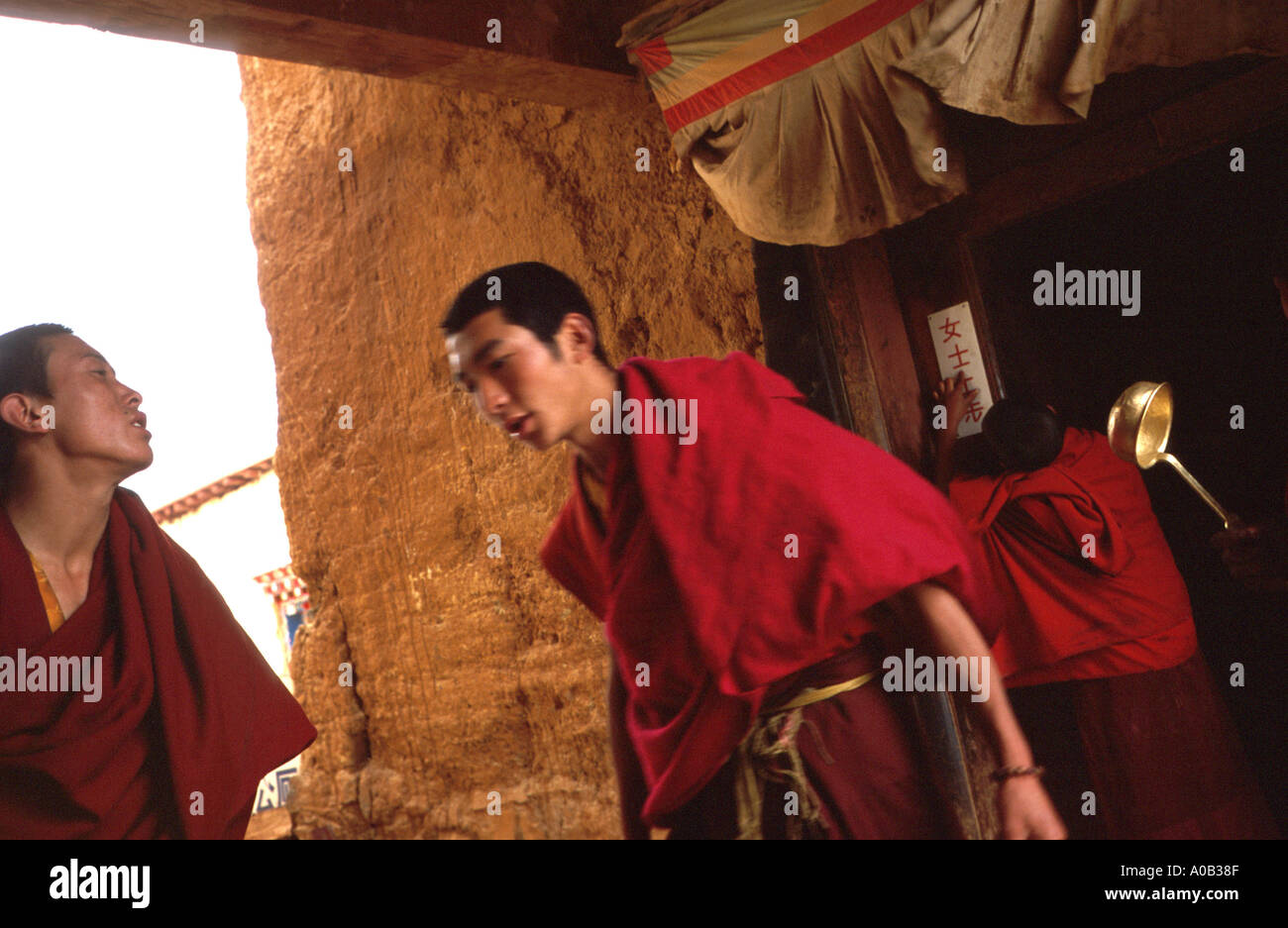 monks at monastery in China Stock Photo - Alamy