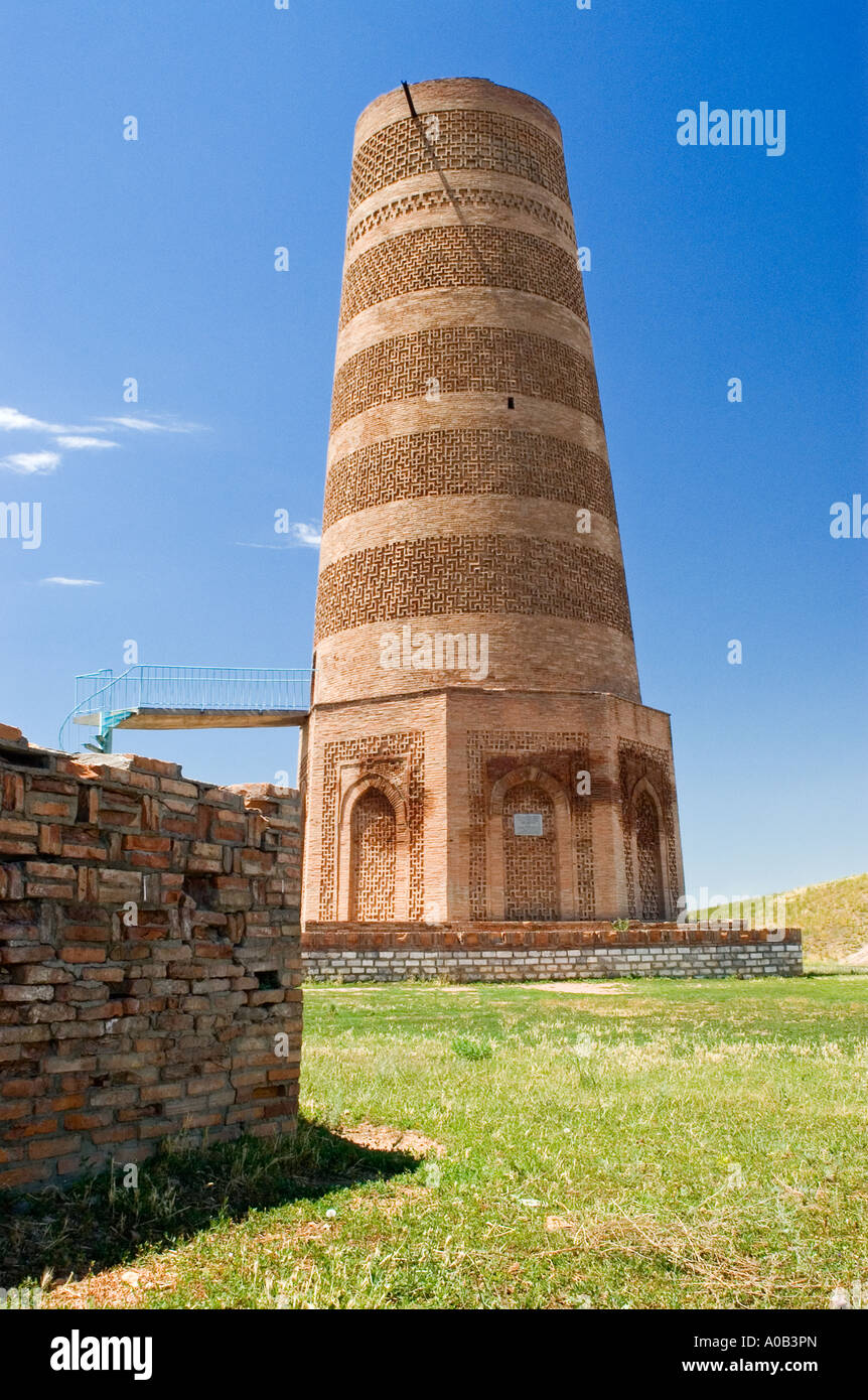 Burana tower Balasagun silk road Kyrgyzstan Stock Photo - Alamy