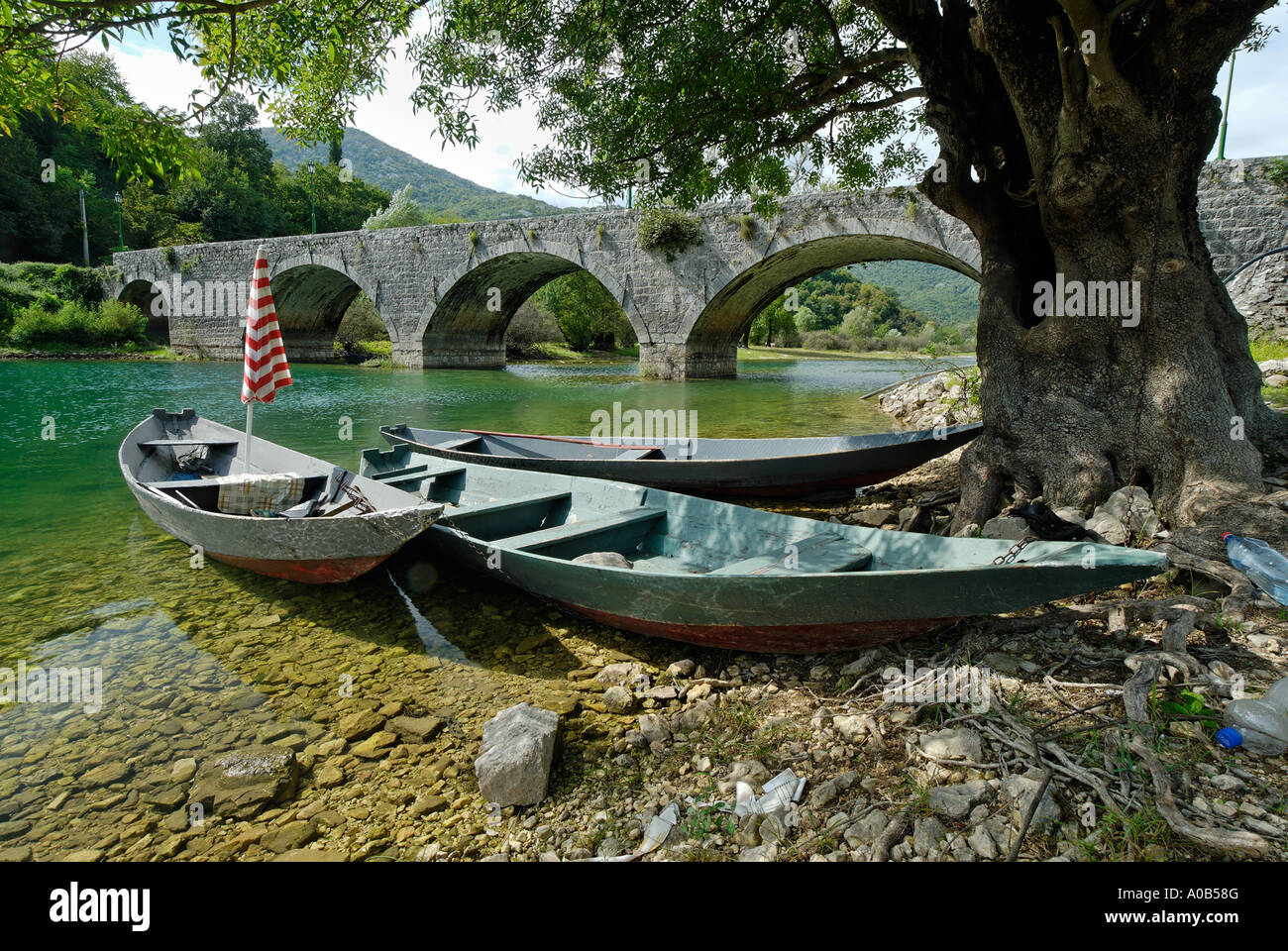 historic stone bridge in Rijeka Crnojevica at Skutari lake Montenegro Stock Photo - Alamy