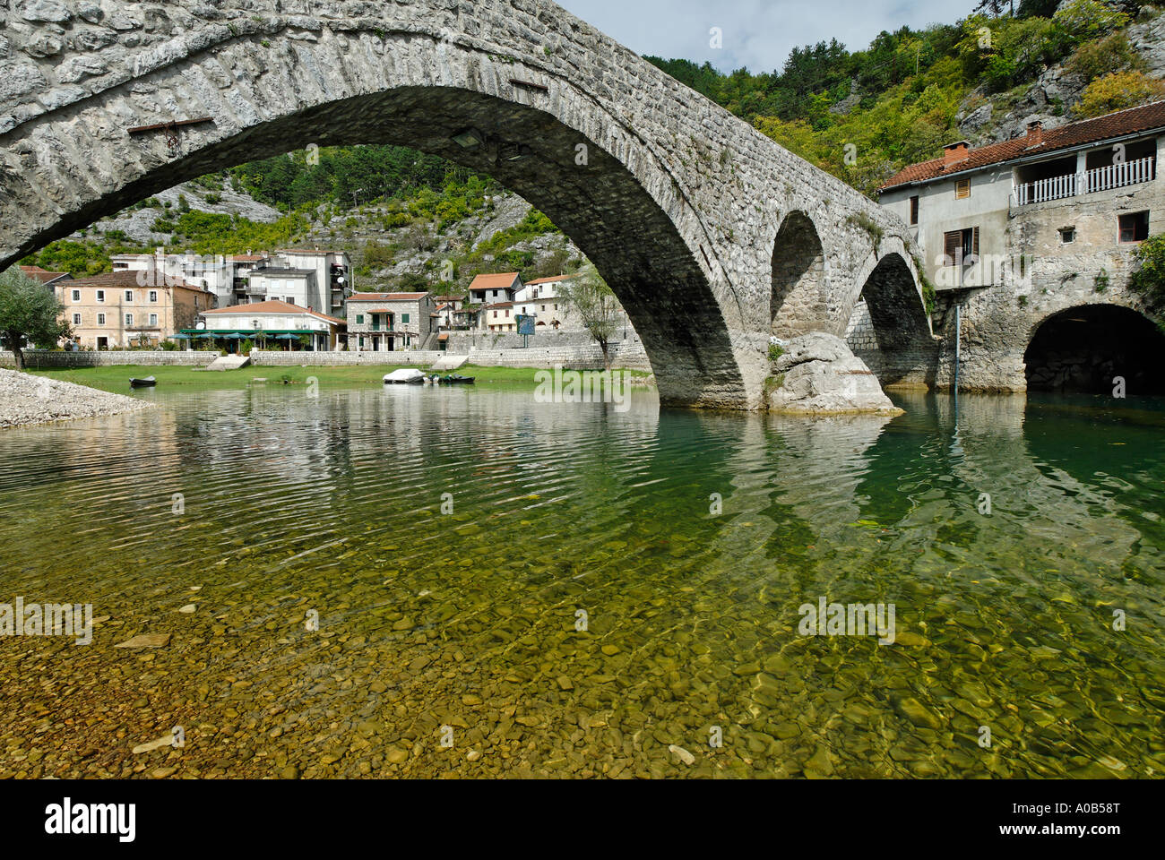 historic stone bridge in Rijeka Crnojevica at Skutari lake Montenegro Stock Photo - Alamy