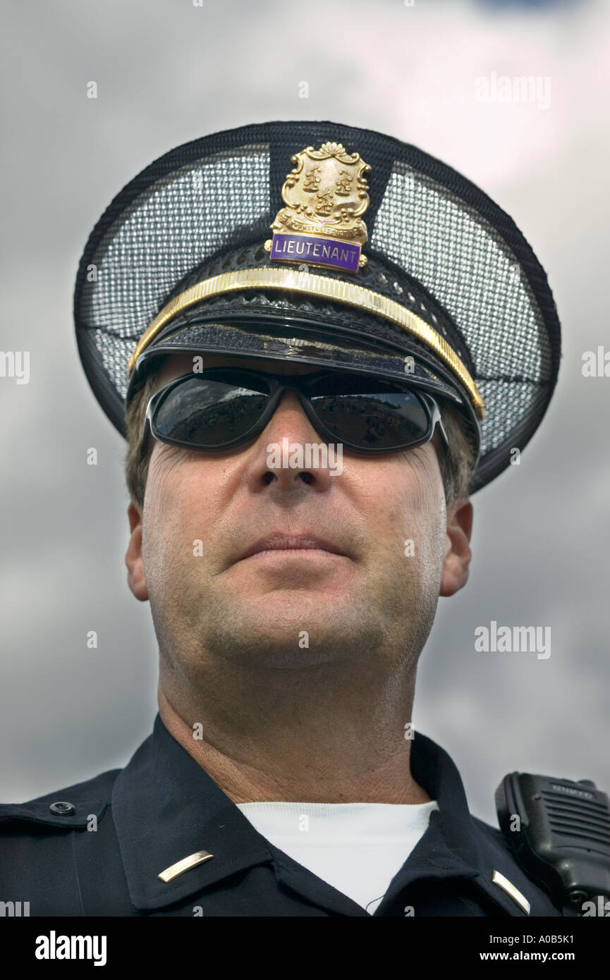 Portrait Caucasian police officer Stock Photo - Alamy