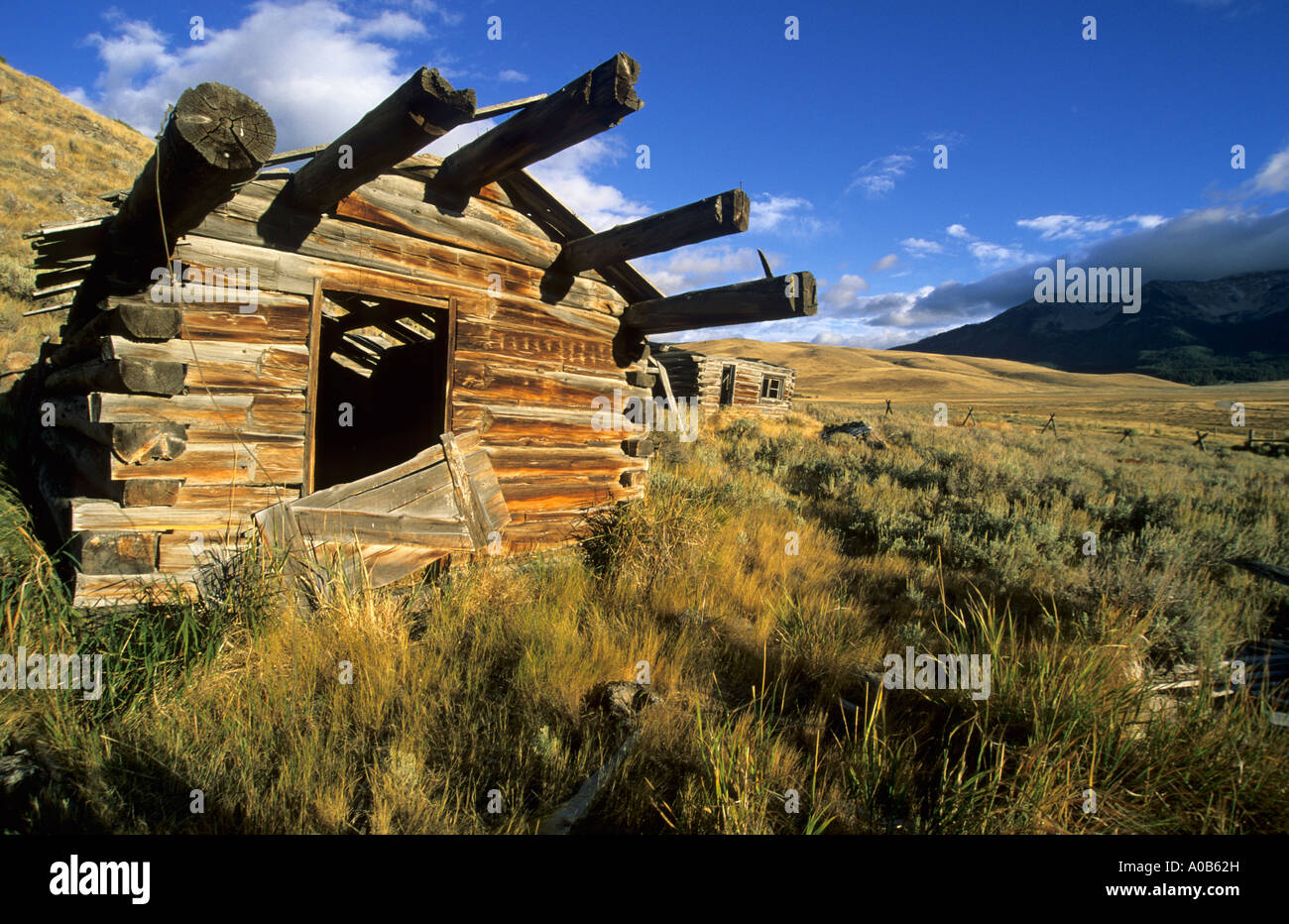 old cabin at Red Rock Lakes Valley Montana USA Stock Photo - Alamy