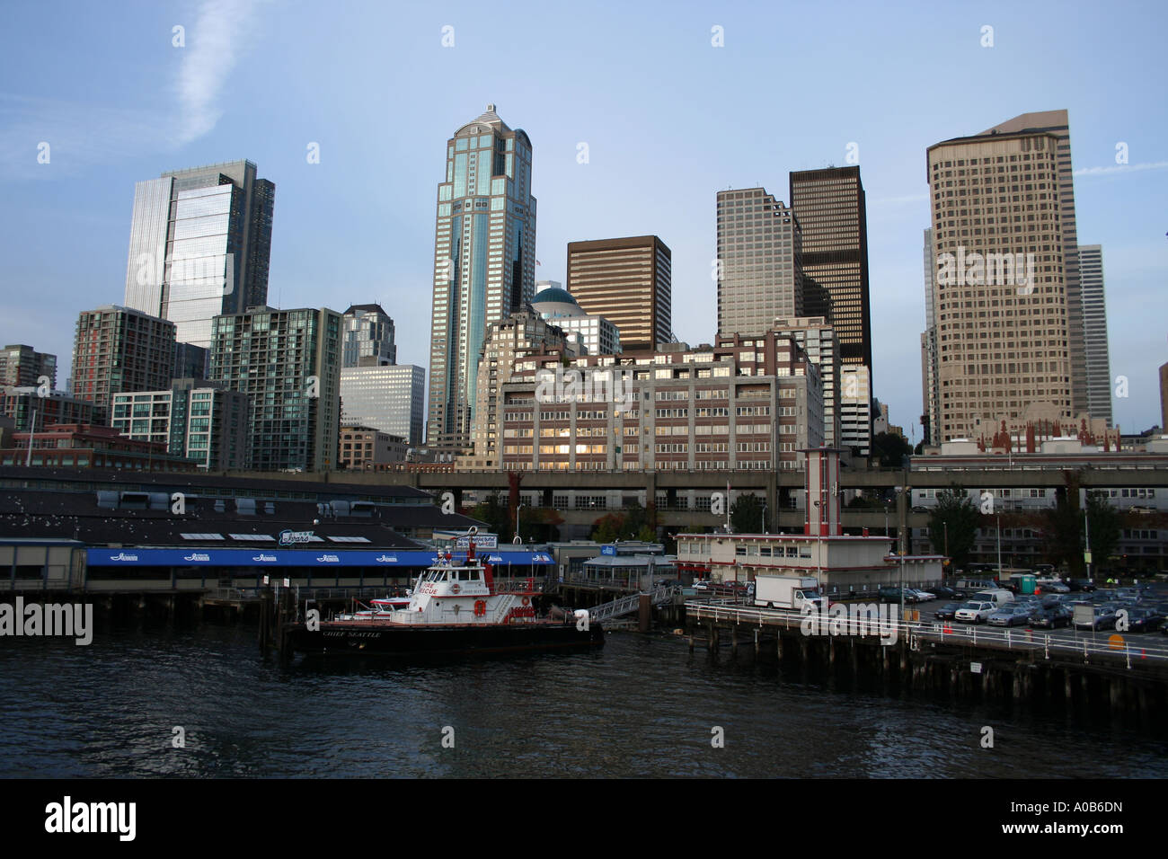 Downtown Seattle waterfront skyline October 2006 Stock Photo - Alamy