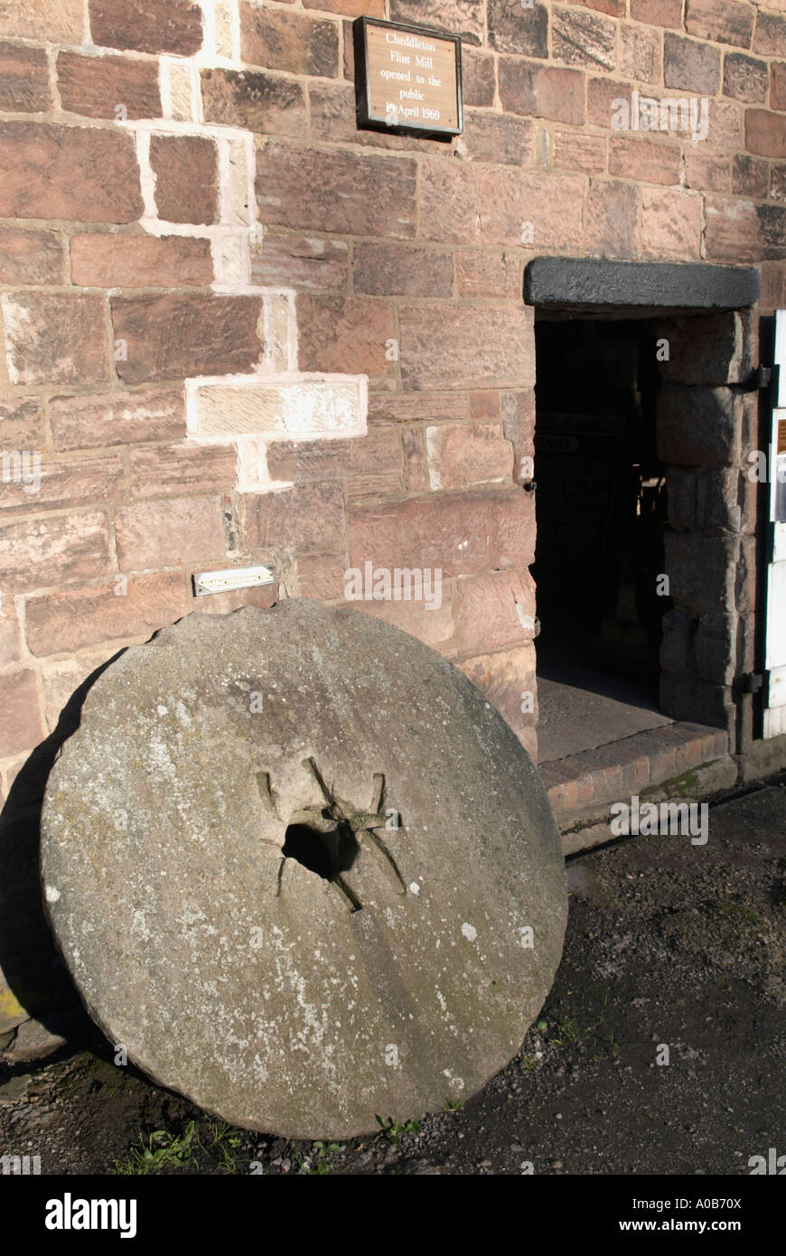 "Corn grinding" millstone at Cheddleton Mill in Staffordshire "Great ...
