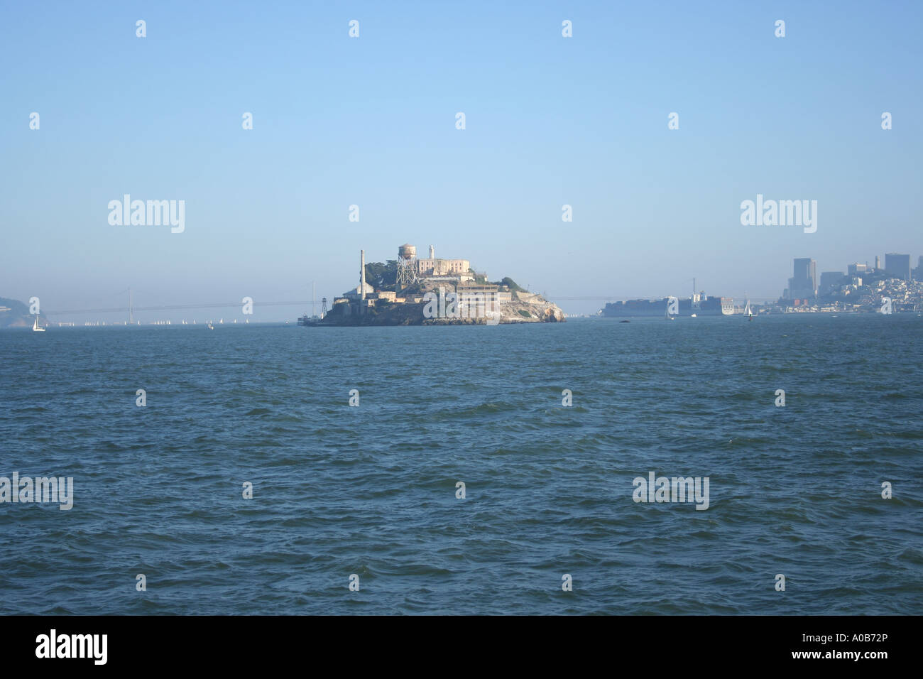 Alcatraz island and San Francisco skyline California October 2006 Stock ...