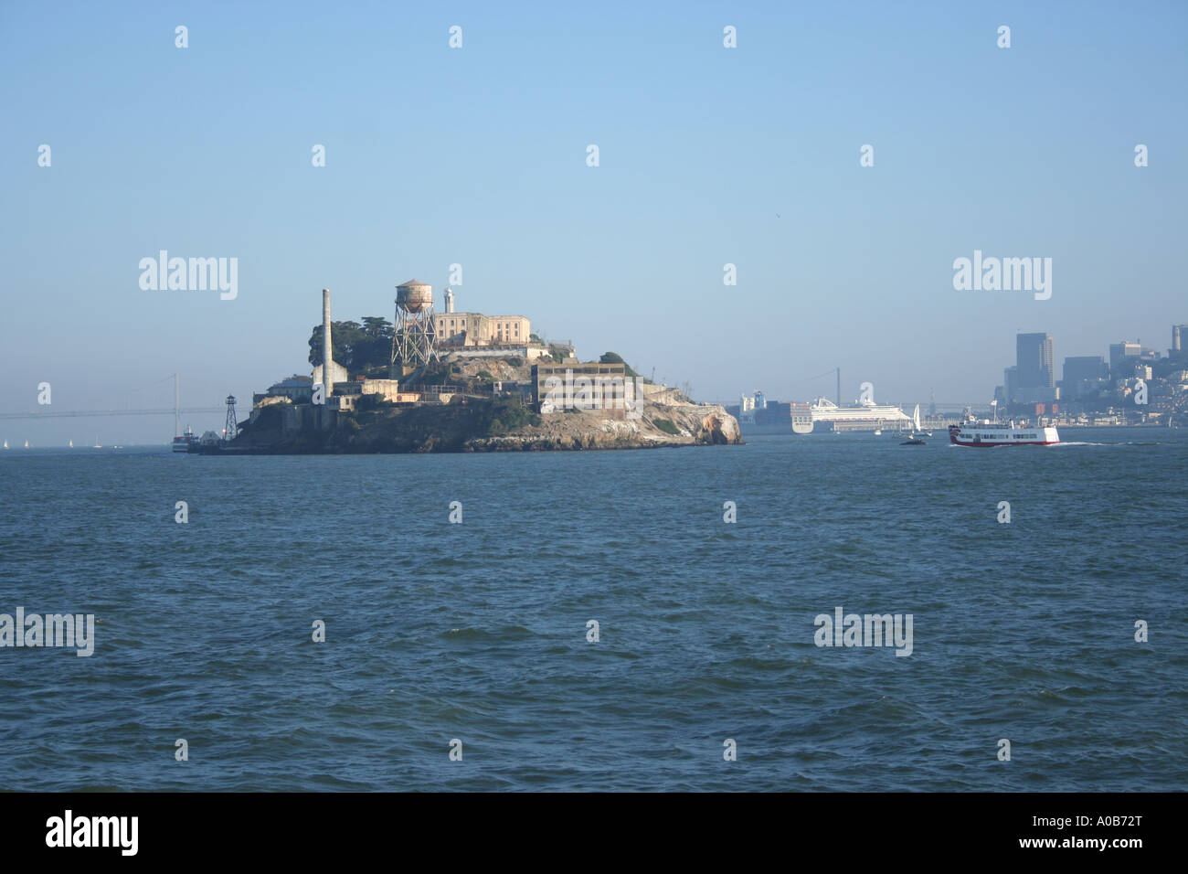 Alcatraz island and San Francisco skyline California October 2006 Stock ...
