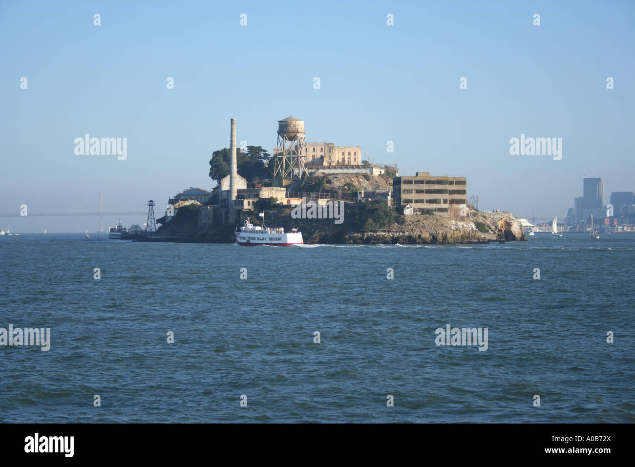 Alcatraz island and San Francisco skyline California October 2006 Stock ...