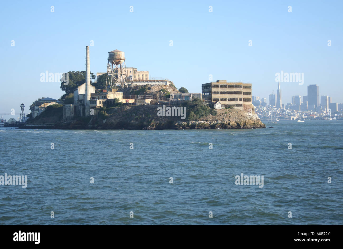 Alcatraz island and San Francisco skyline California October 2006 Stock ...