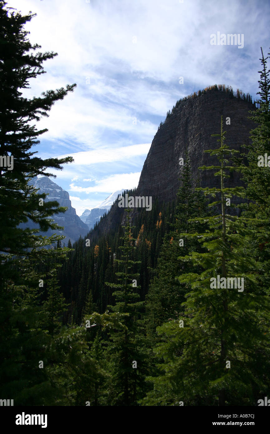 steep cliffs of Big beehive Canadian Rockies September 2006 Stock Photo ...