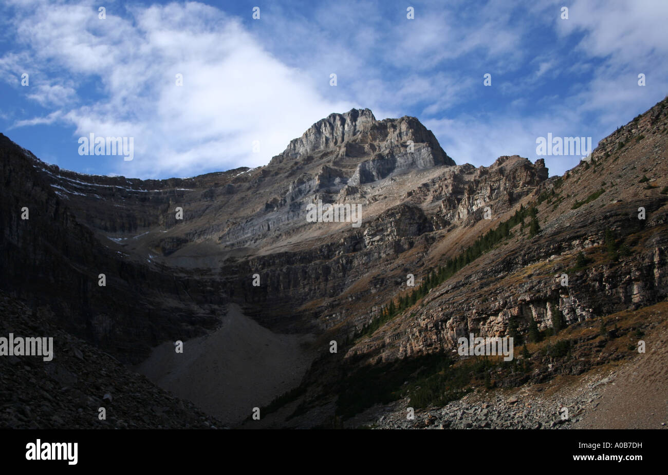 Mount Niblock Canadian Rockies near Lake Agnes September 2006 Stock ...