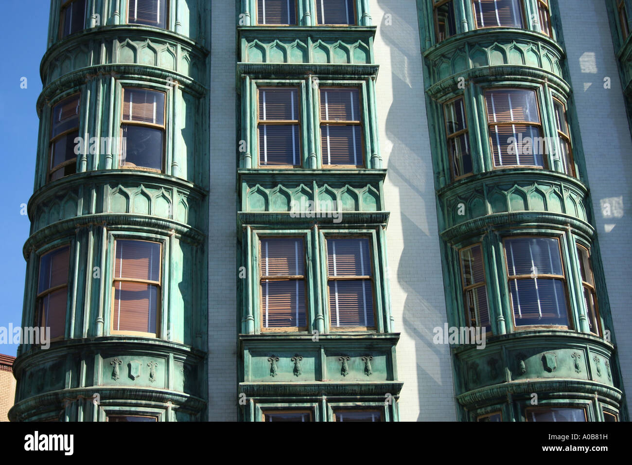 windows of Sentinel Building victorian architecture San Francisco ...