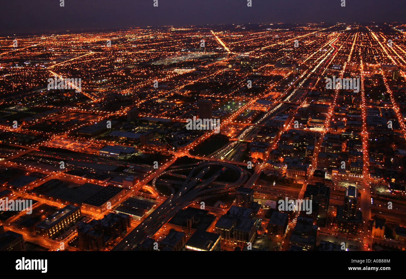 Aerial view of chicago suburbs hi-res stock photography and images - Alamy