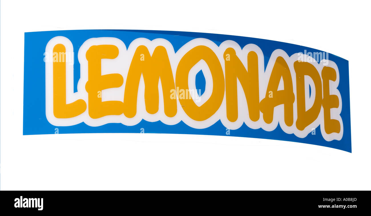 Lemonade sign silhouetted on white background at county fair still life ...