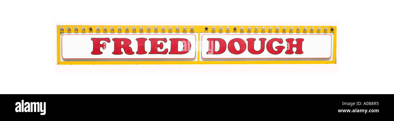 Fried Dough sign silhouetted on white background Stock Photo - Alamy