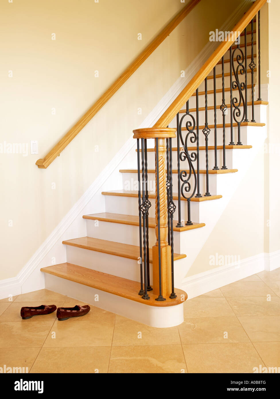 Stairway vertical wood floor hi-res stock photography and images - Alamy