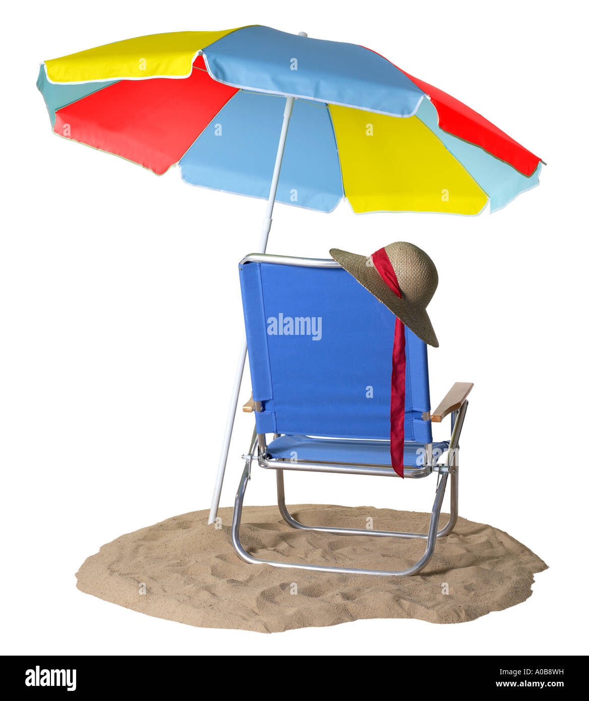 Umbrella in sand Cut Out Stock Images & Pictures - Alamy