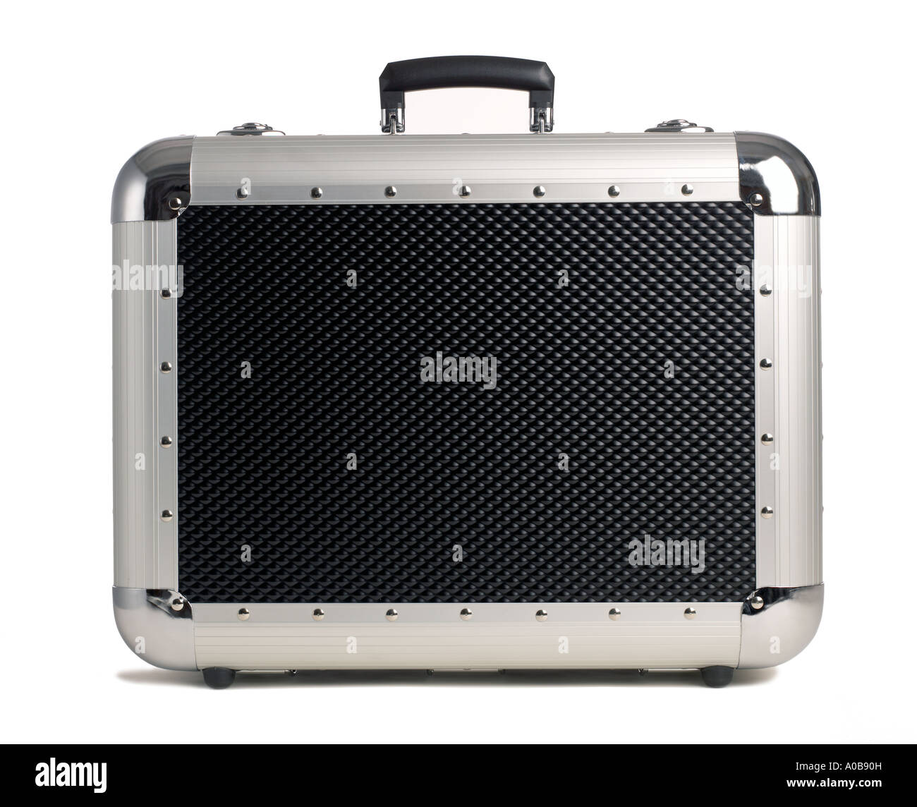 Black silver heavy duty travel case handle lock Stock Photo - Alamy