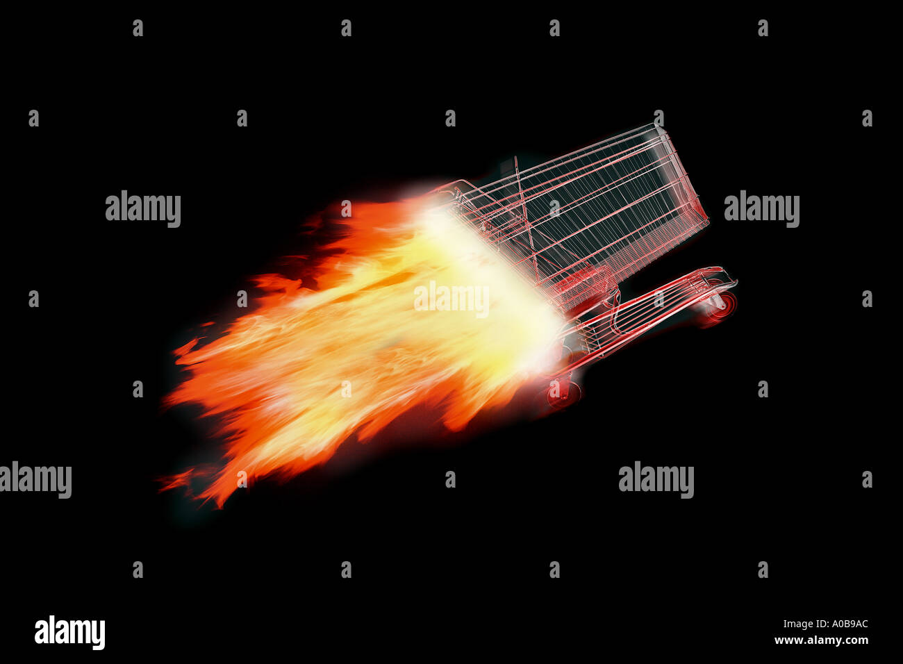 flying cart on black background Stock Photo - Alamy