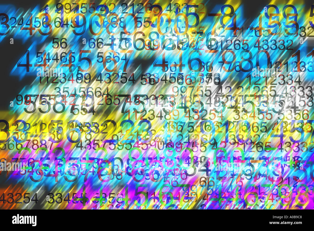 colored chalk smudged numbers Stock Photo - Alamy