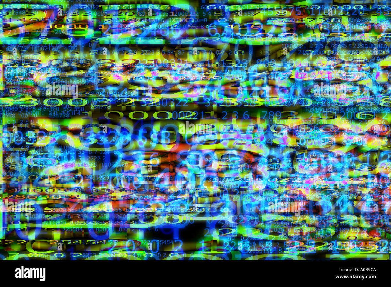 colorful numbers on black background Stock Photo - Alamy
