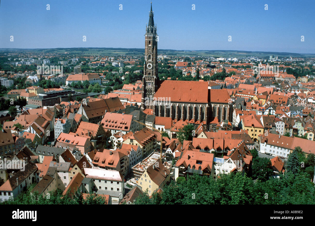 LANDSHUT bird s eye view church of Saint Martin city town bavaria ...
