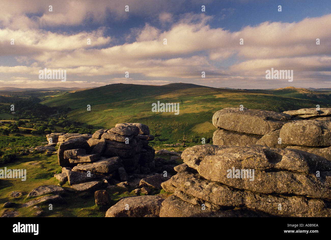 Combestone Tor Dartmoor England UK Stock Photo - Alamy