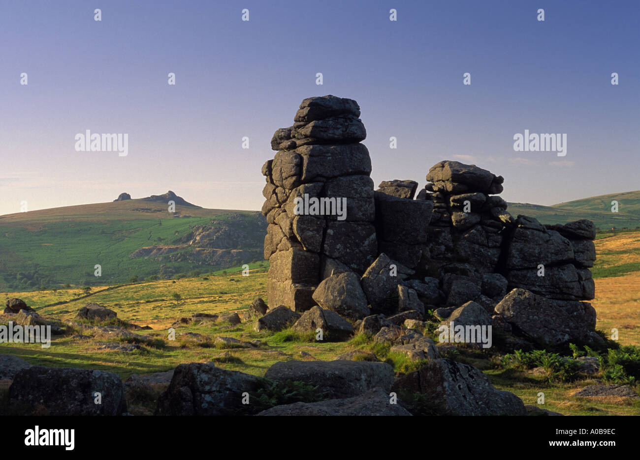 Hound Tor Dartmoor Devon England UK Stock Photo - Alamy