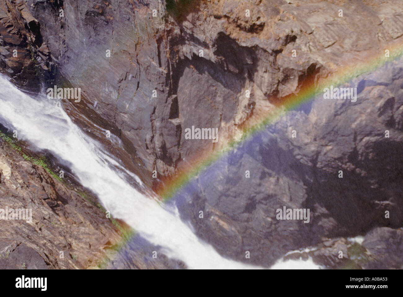 Rainbow at Jog falls a waterfall in Karnataka India Stock Photo - Alamy