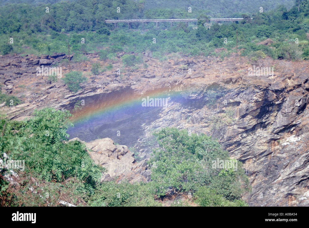 Rainbow at Jog falls a waterfall in Karnataka India Stock Photo - Alamy