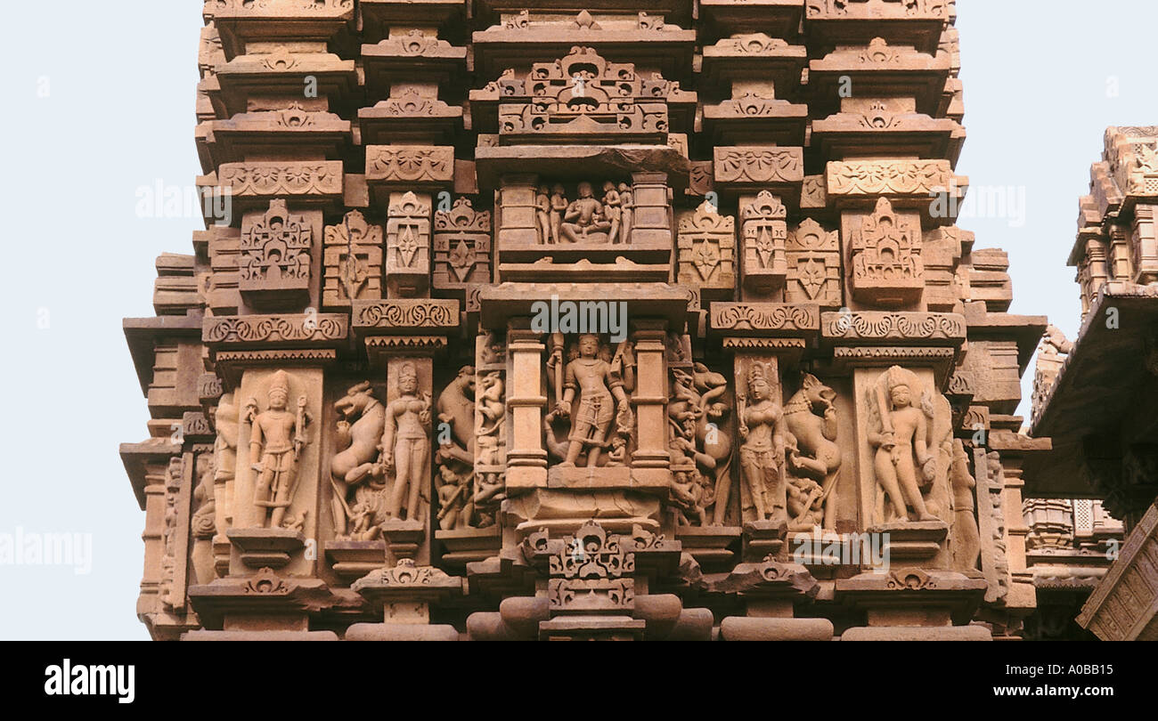 Laxman Temple : View from right hand side corner. Khajuraho, Madhya ...