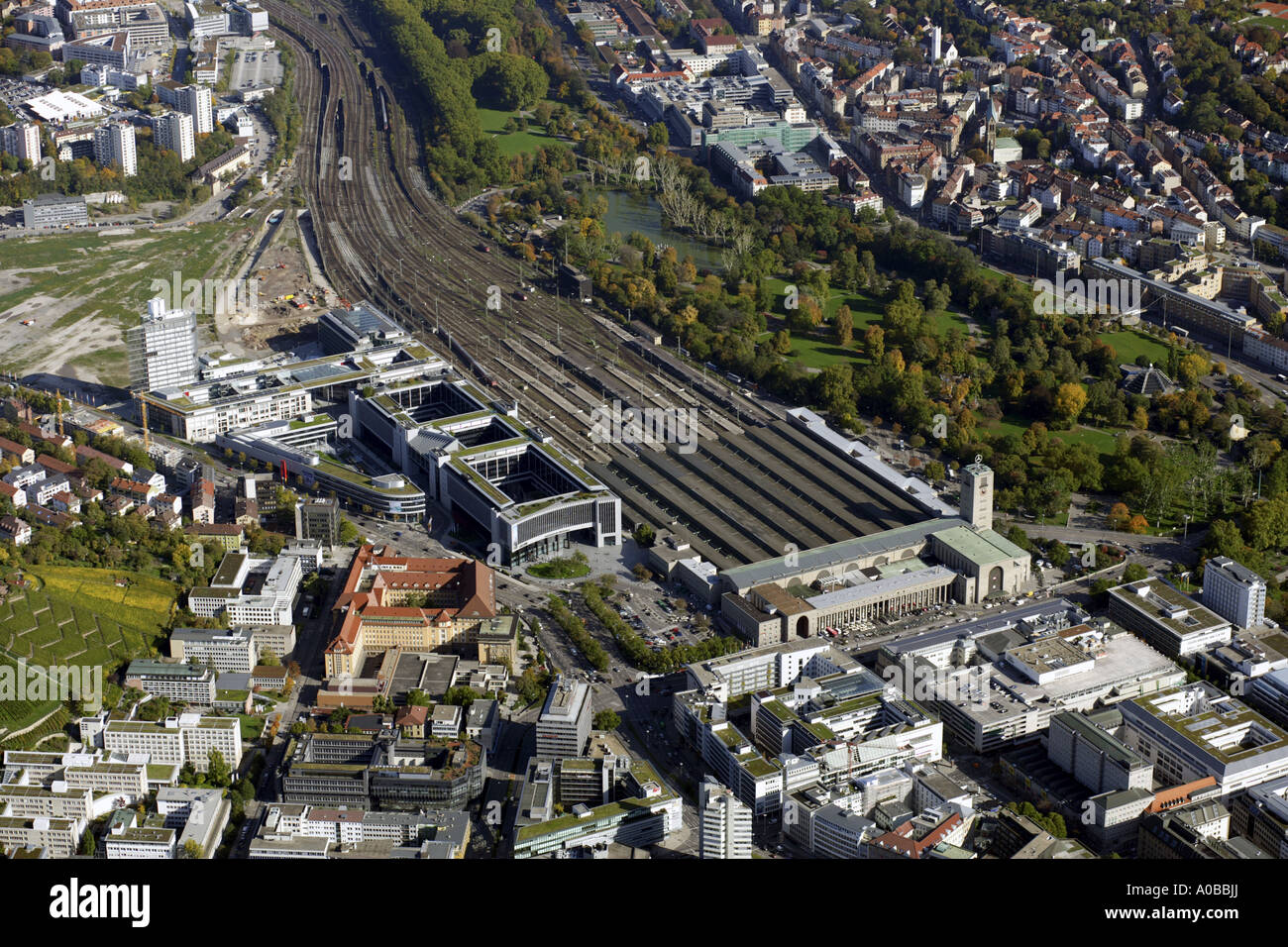 central railway station of Stuttgart, Germany, Baden-Wuerttemberg ...