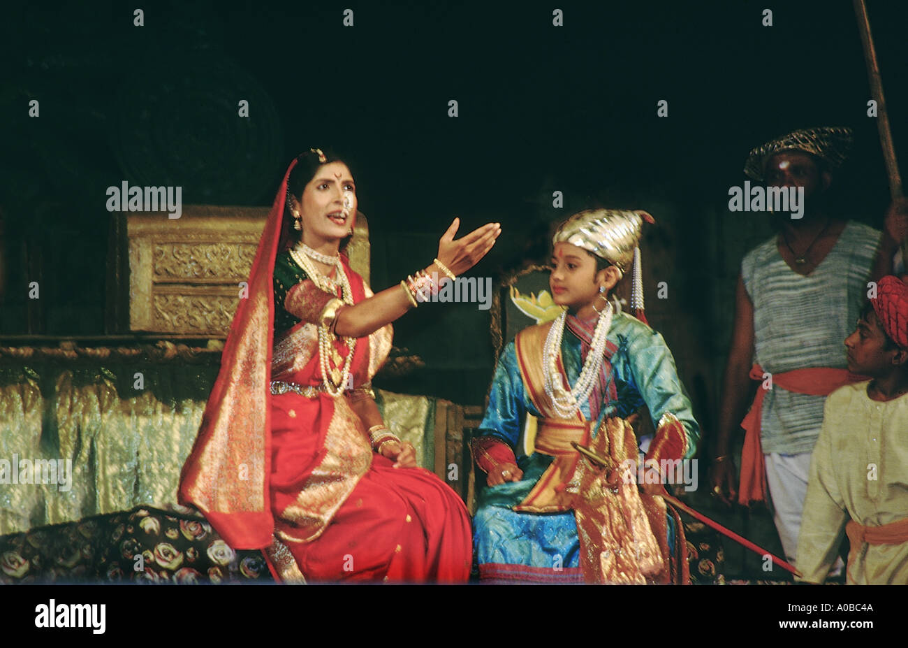 Marathi drama. A historical scene from the life of Shivaji Maharaj ...