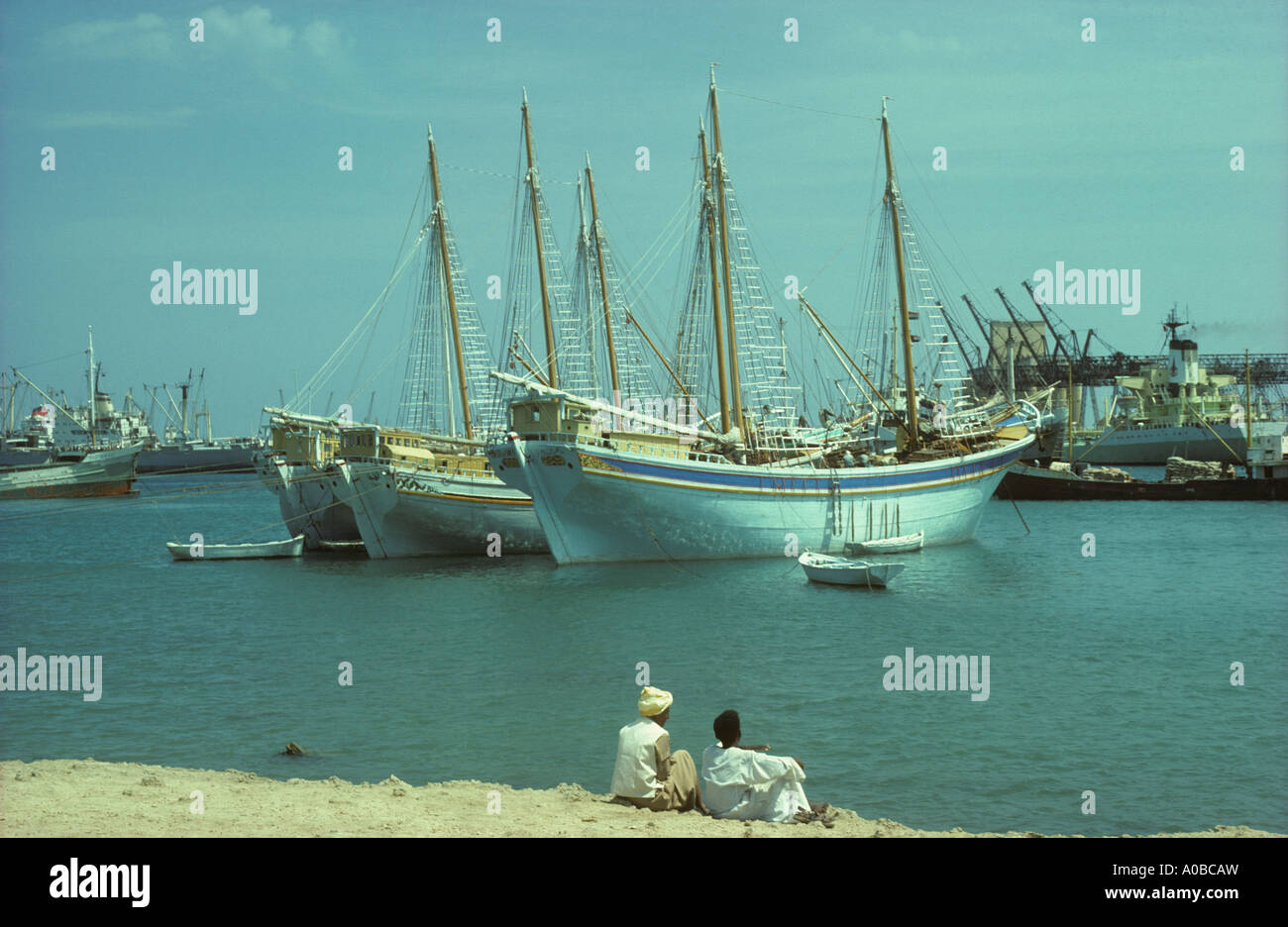 1503 20 Egyption Sambuks traditional large Arab dhow cargo boats with ...