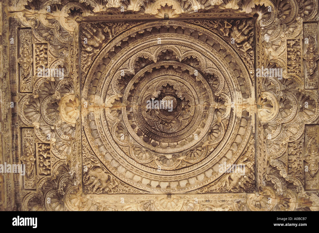 Carved dome ceiling, Jagdish temple, Udaipur, Rajasthan India Stock ...