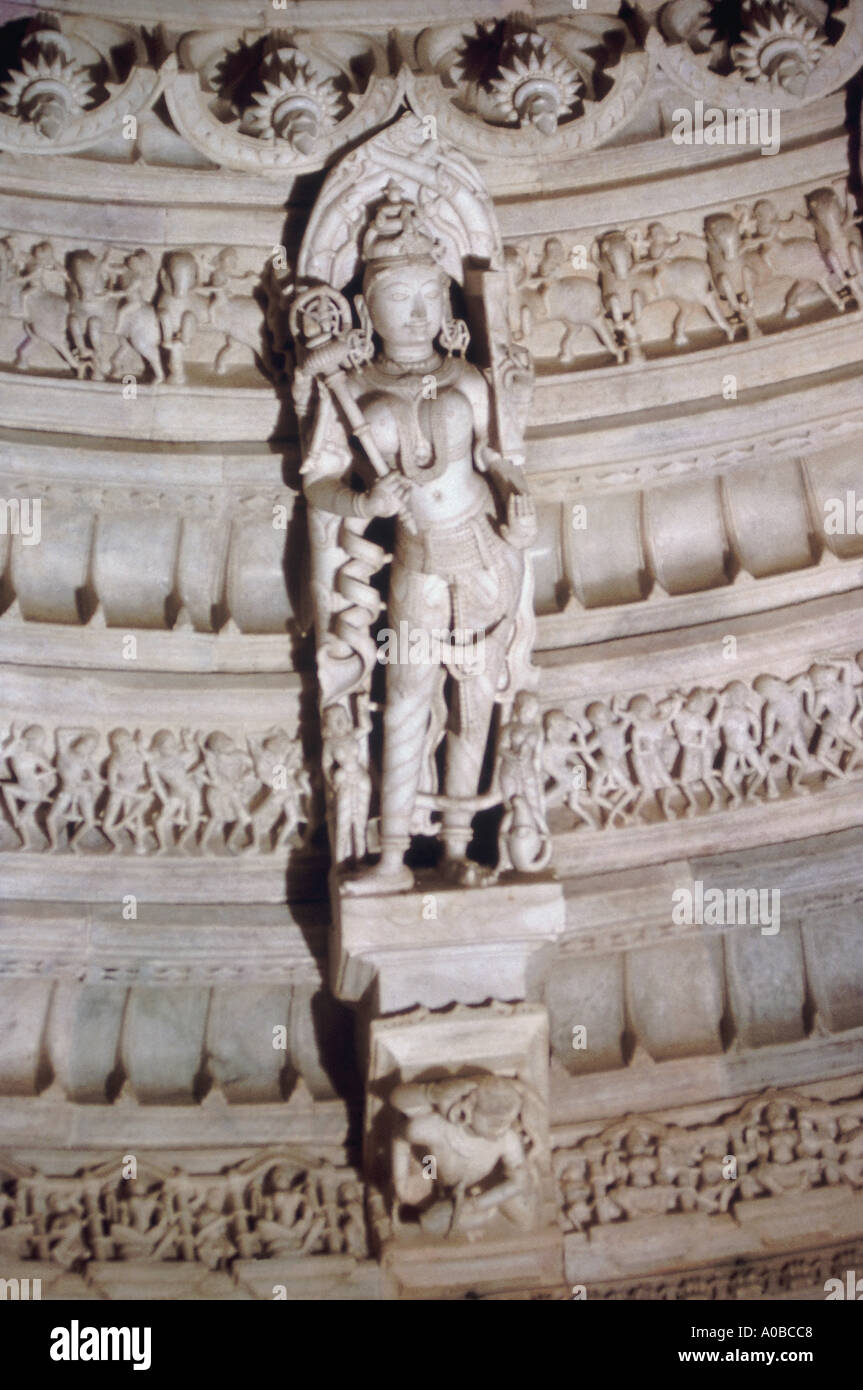 Central dome goddess at the north east quadrant Vimala Vasahi temple ...