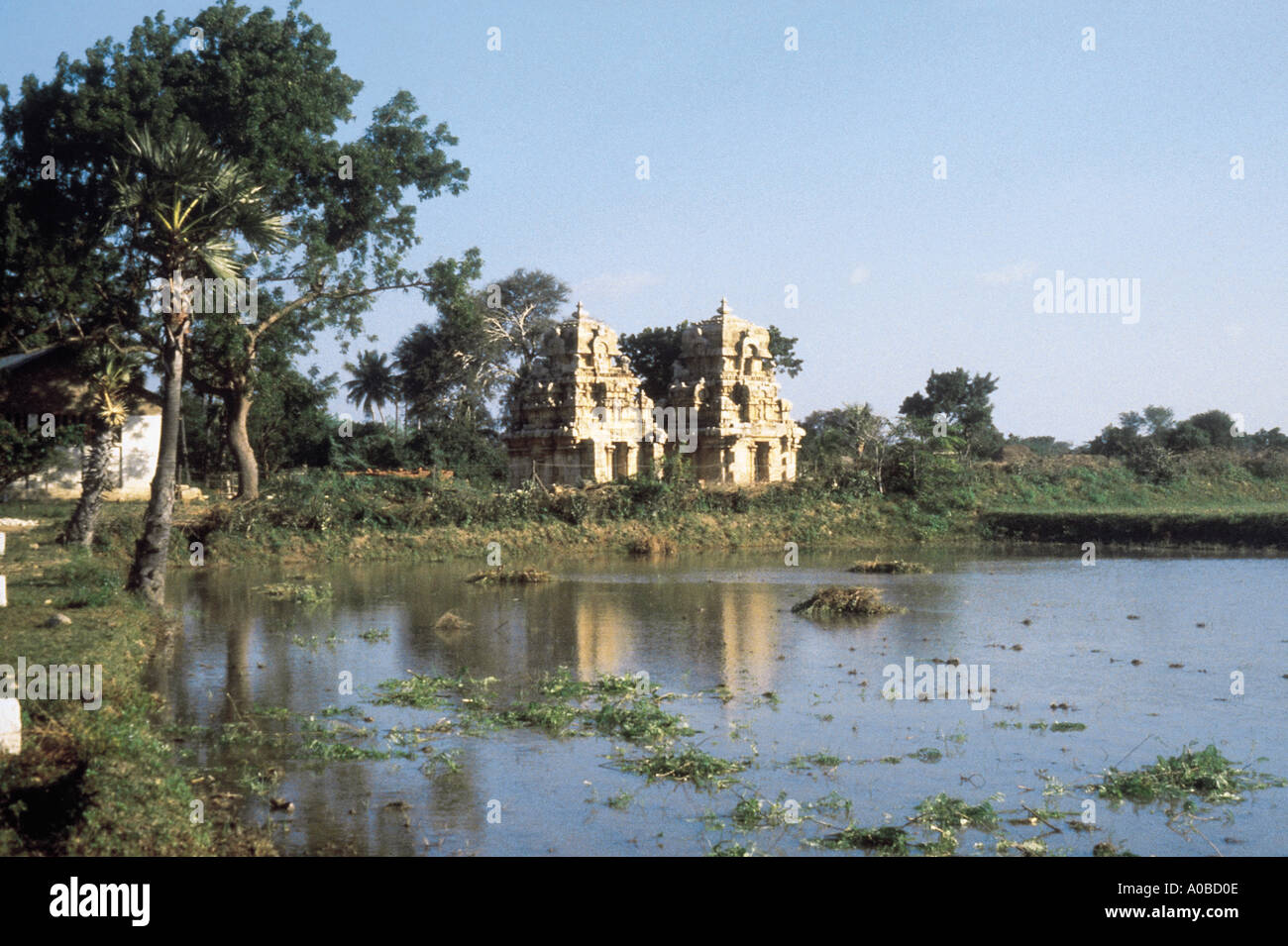 View of the Muvar Kovil (Temple) from the north-east. Kodumbalur ...