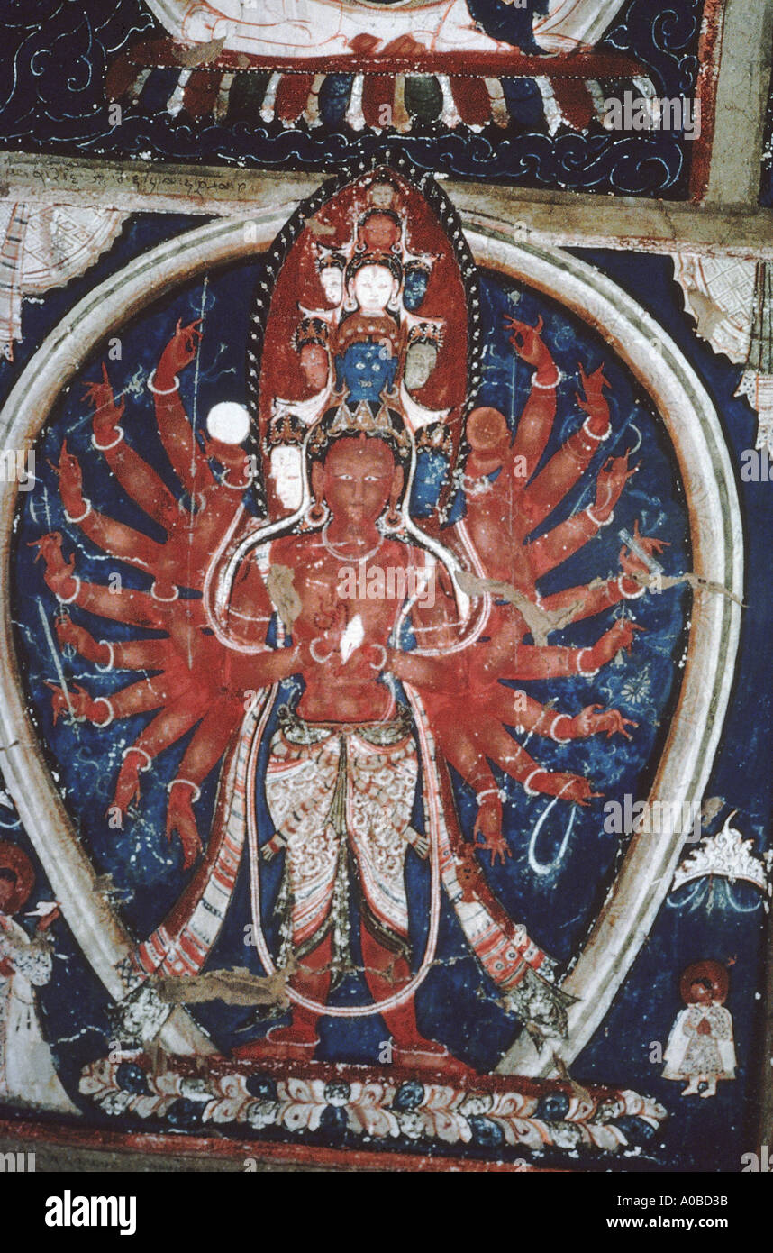 Paintings in the upper room. Alchi monastery Stock Photo - Alamy