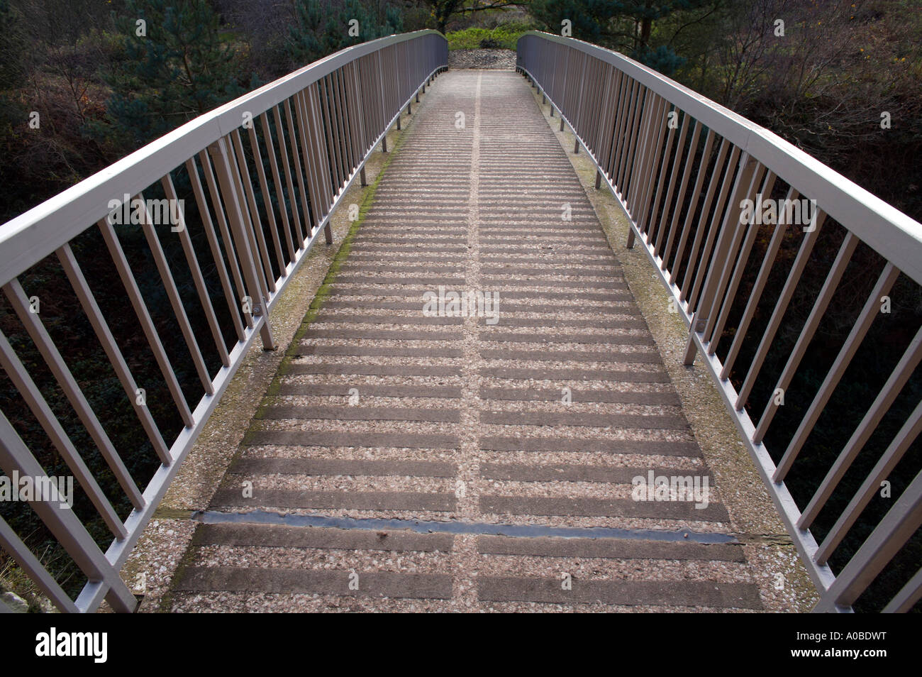 The modern entrance bridge at Beeston castle in Cheshire England UK ...