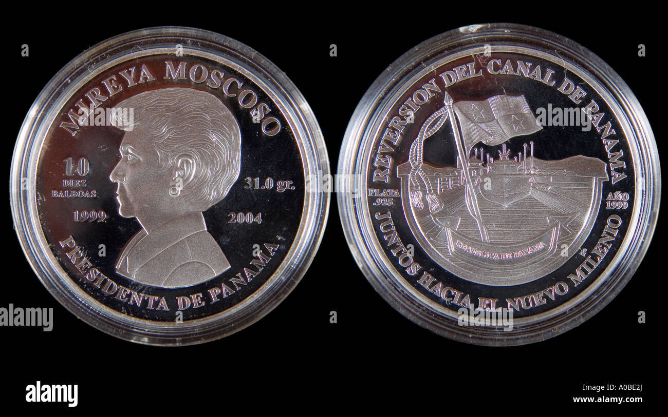 Commemorative Ten Balboa Coin Stock Photo - Alamy