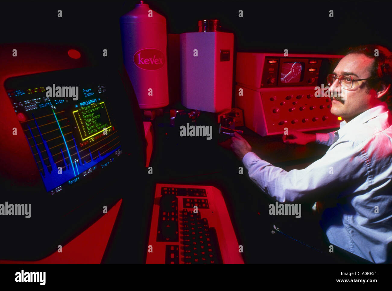 Operator uses electron microscope and tests metal samples at ARC ...