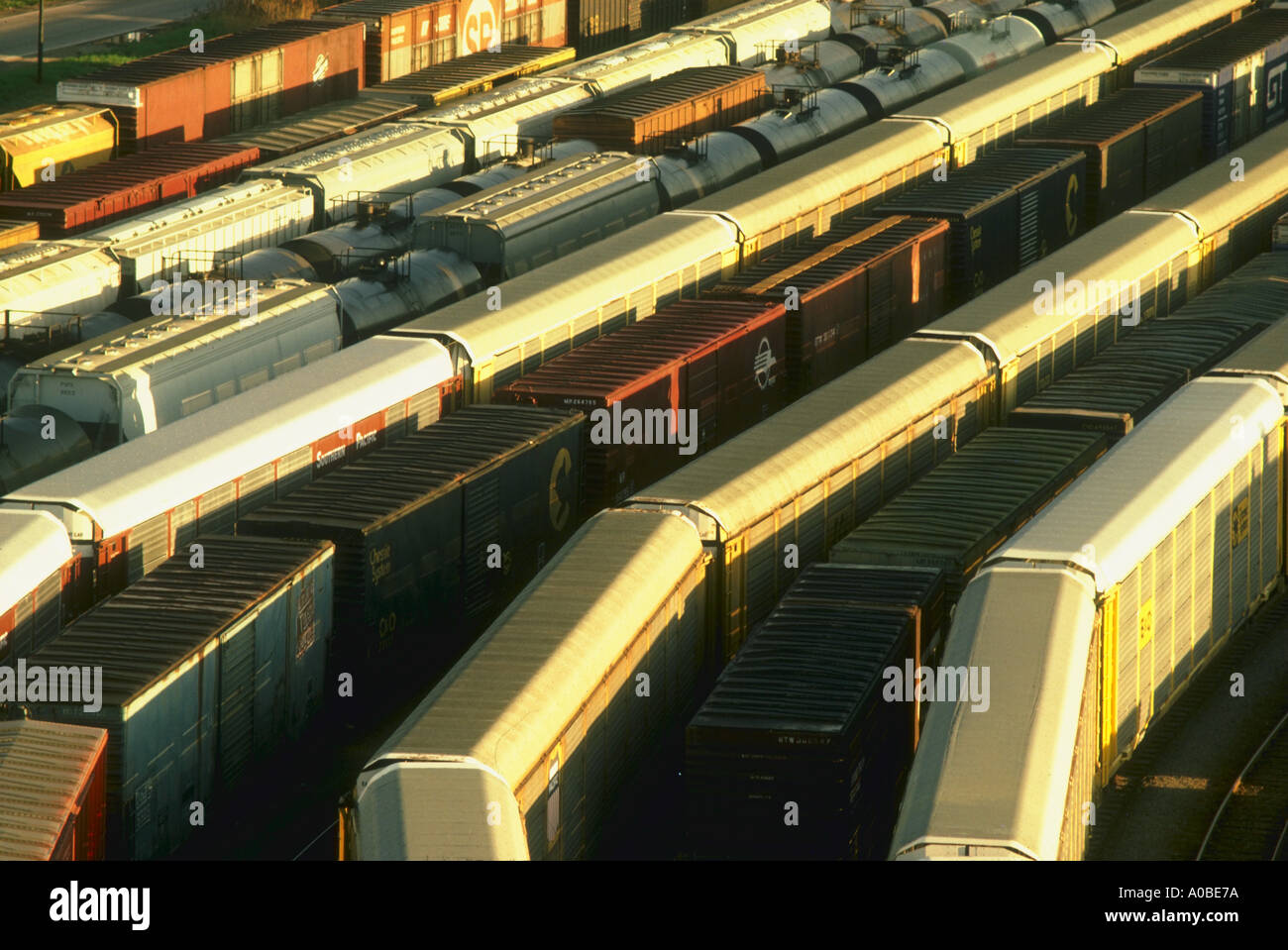 Freight cars in Baltimore Maryland rail yard Stock Photo - Alamy