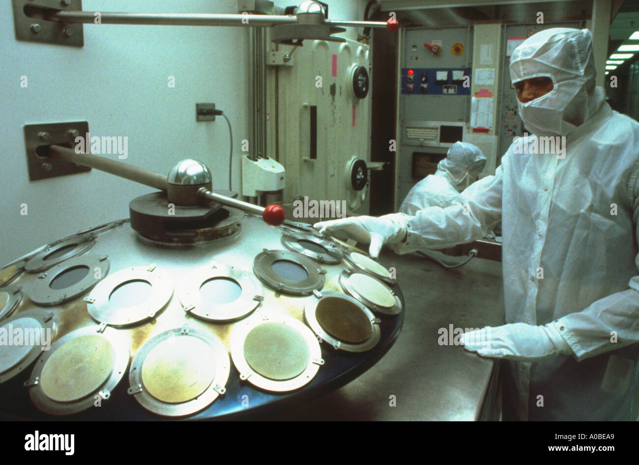 Computer chips coming out of oven in cleanroom in Virginia ...