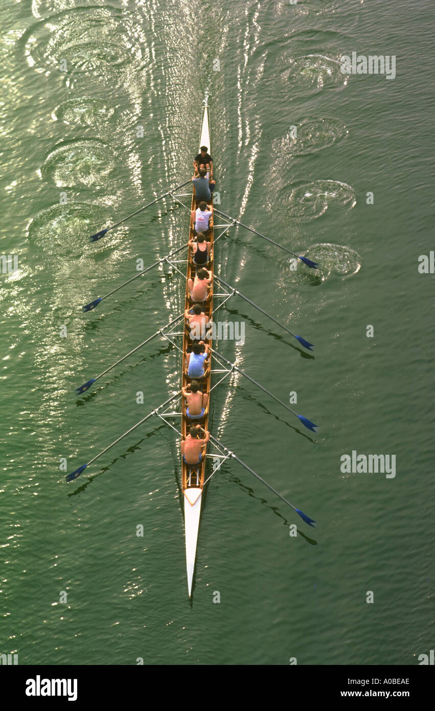 Georgetown University rowing team practicing on the Potomac river in ...