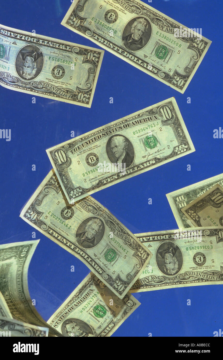 U currency floating in space Stock Photo - Alamy